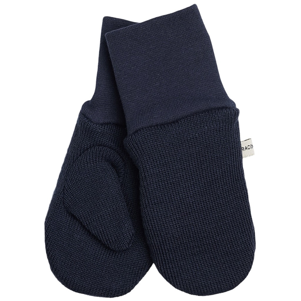 Racing Kids Babyvanter m. Tommel Uld - 2-Lag - Navy / Blå